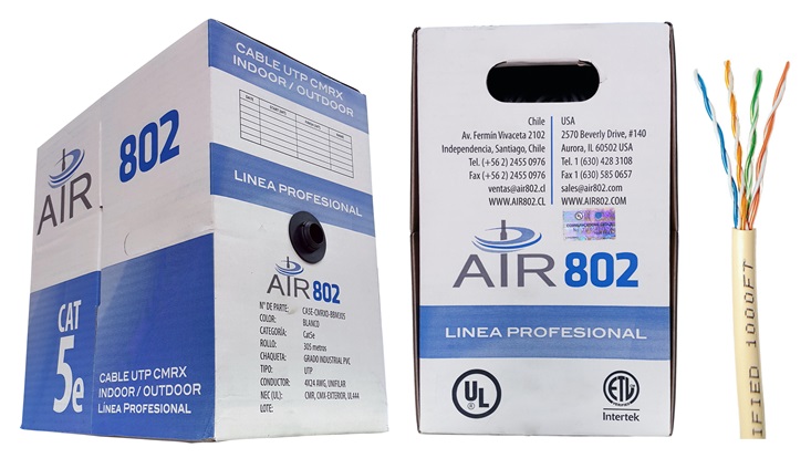AIR802 - Cable UTP Interior y Exterior Certificado